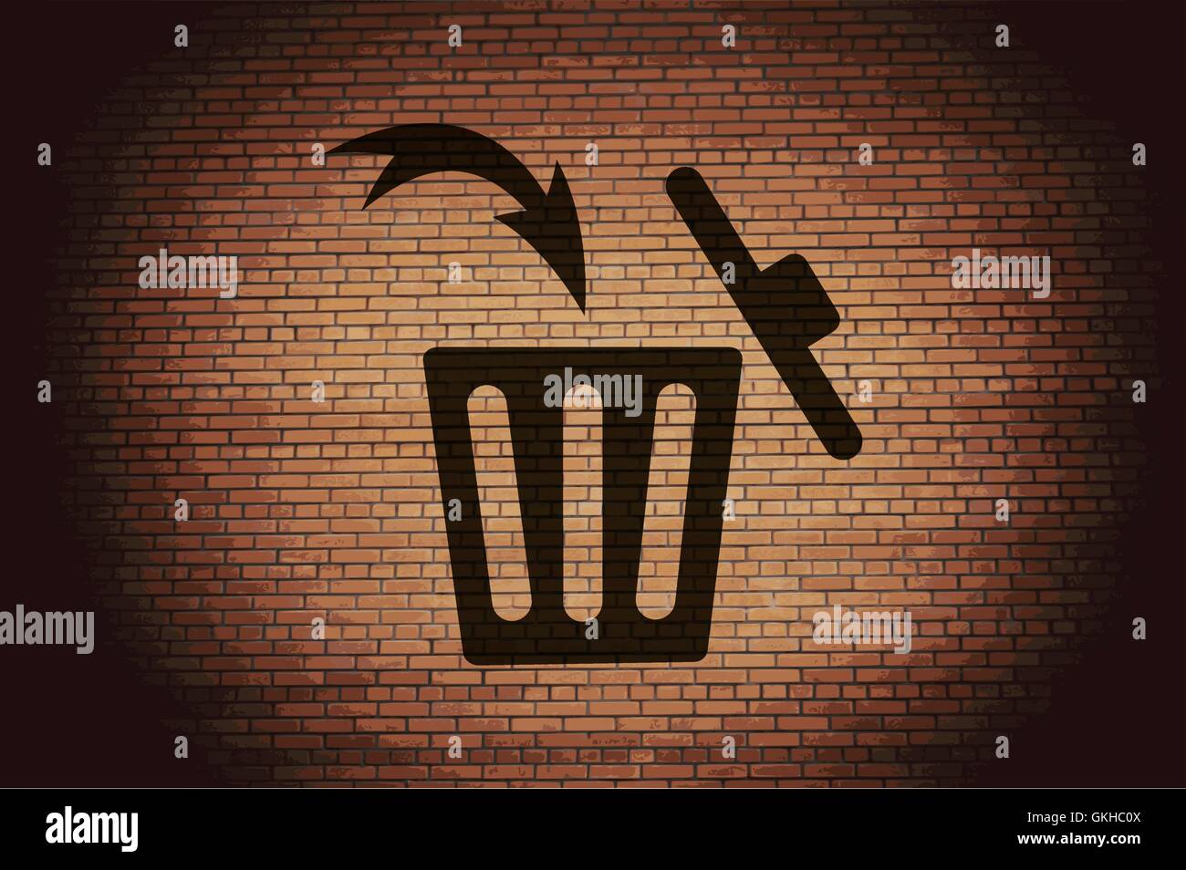 Trash bin. Flat modern web button and space for your text Stock Vector ...