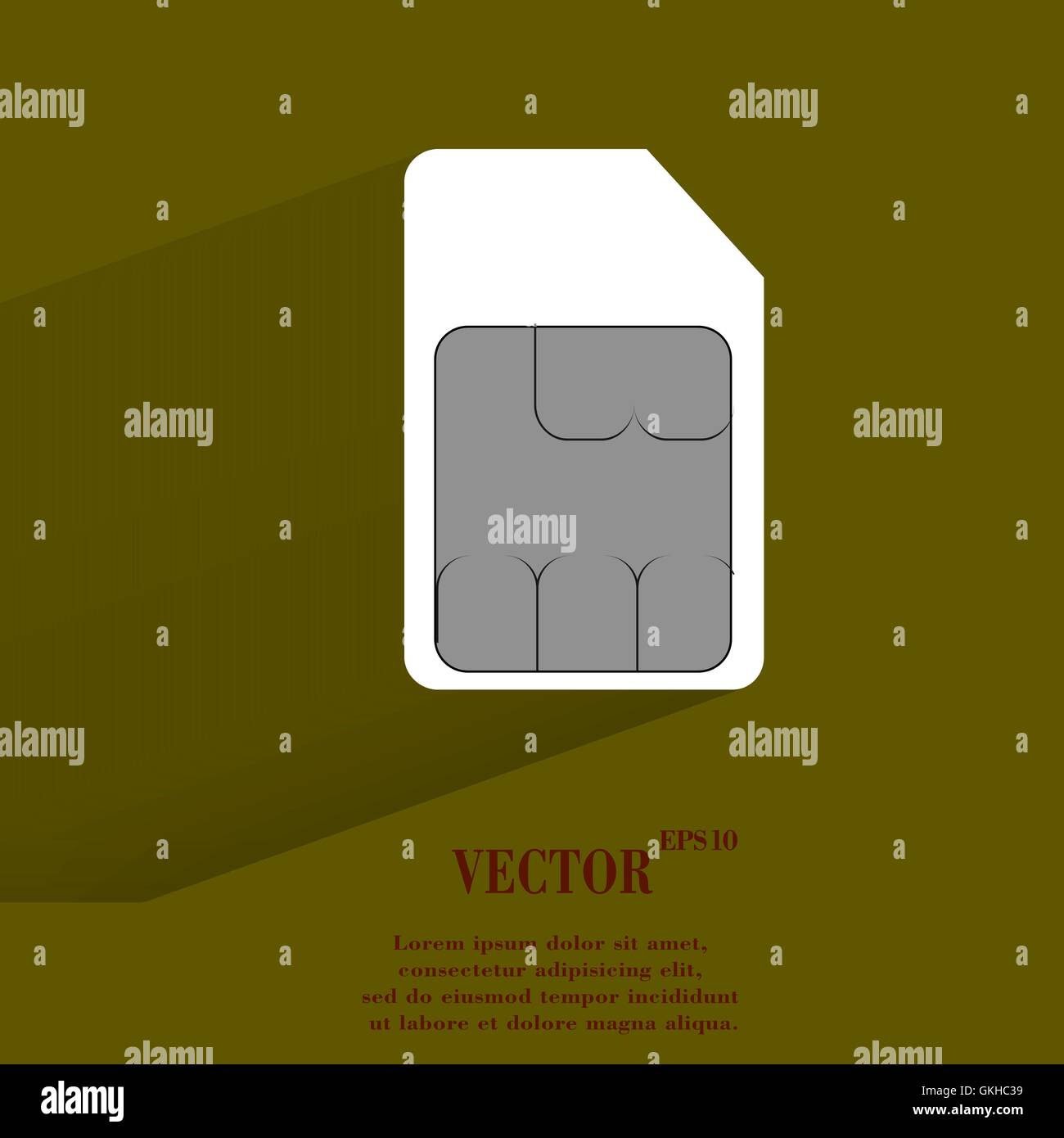 SIM card. Flat modern web button with long shadow and space for your text Stock Vector Image ...
