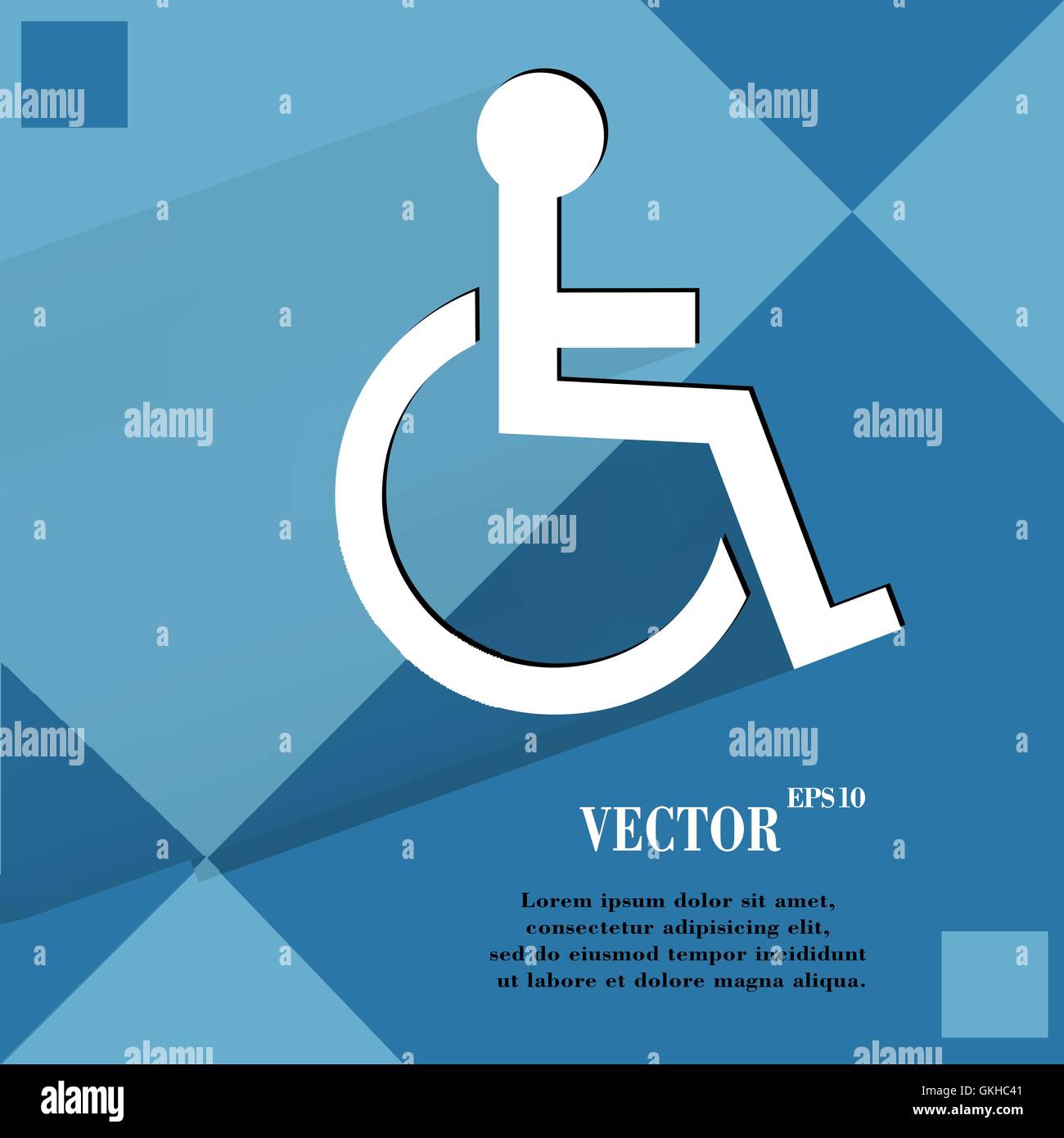 disabled. Flat modern web design on a flat geometric abstract ...