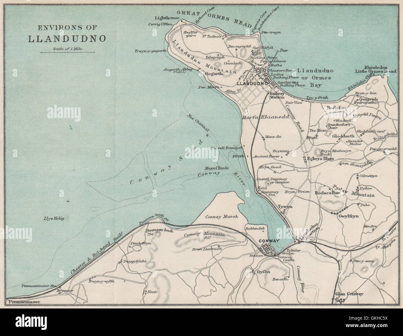 Llandudno map hi-res stock photography and images - Alamy