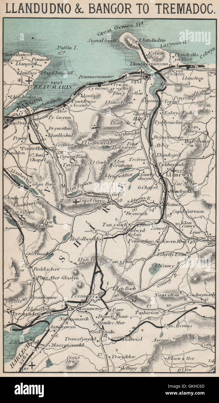 SNOWDONIA Llandudno Bangor Tremadoc. Railways. North Wales. WARD LOCK ...