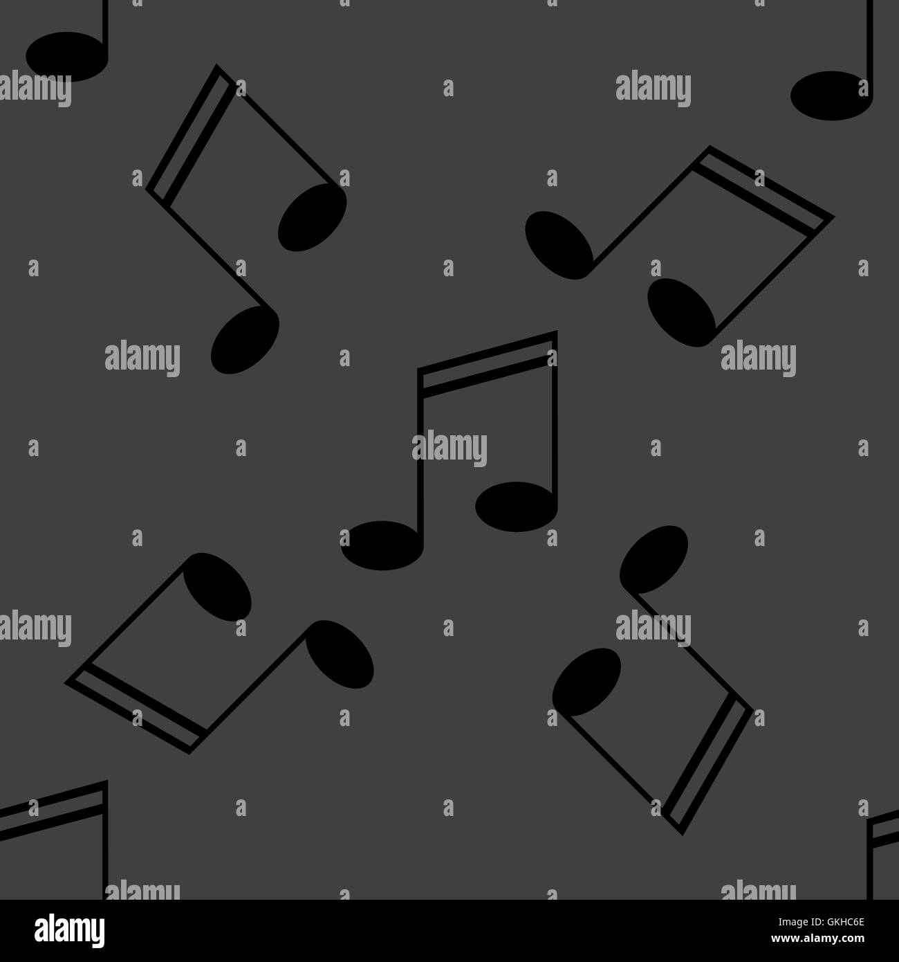 Music elements notes web icon. flat design. Seamless gray pattern Stock ...
