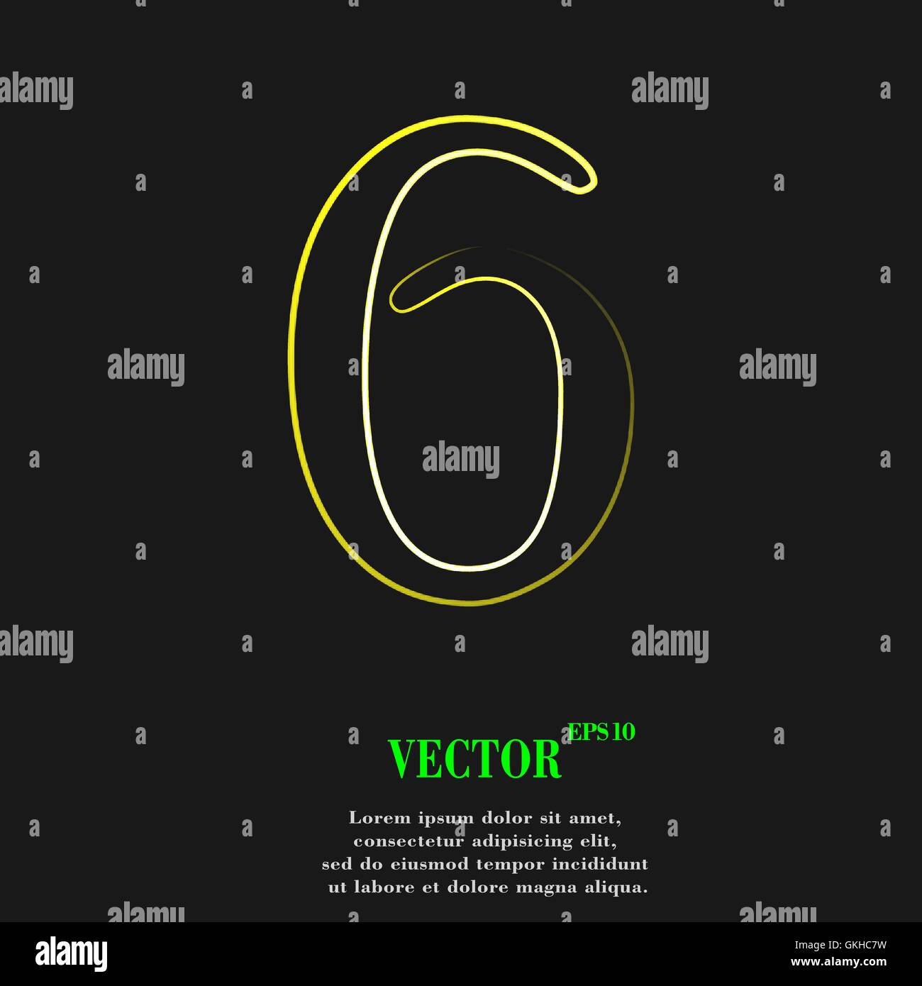 number six icon symbol Flat modern web design with long shadow and ...