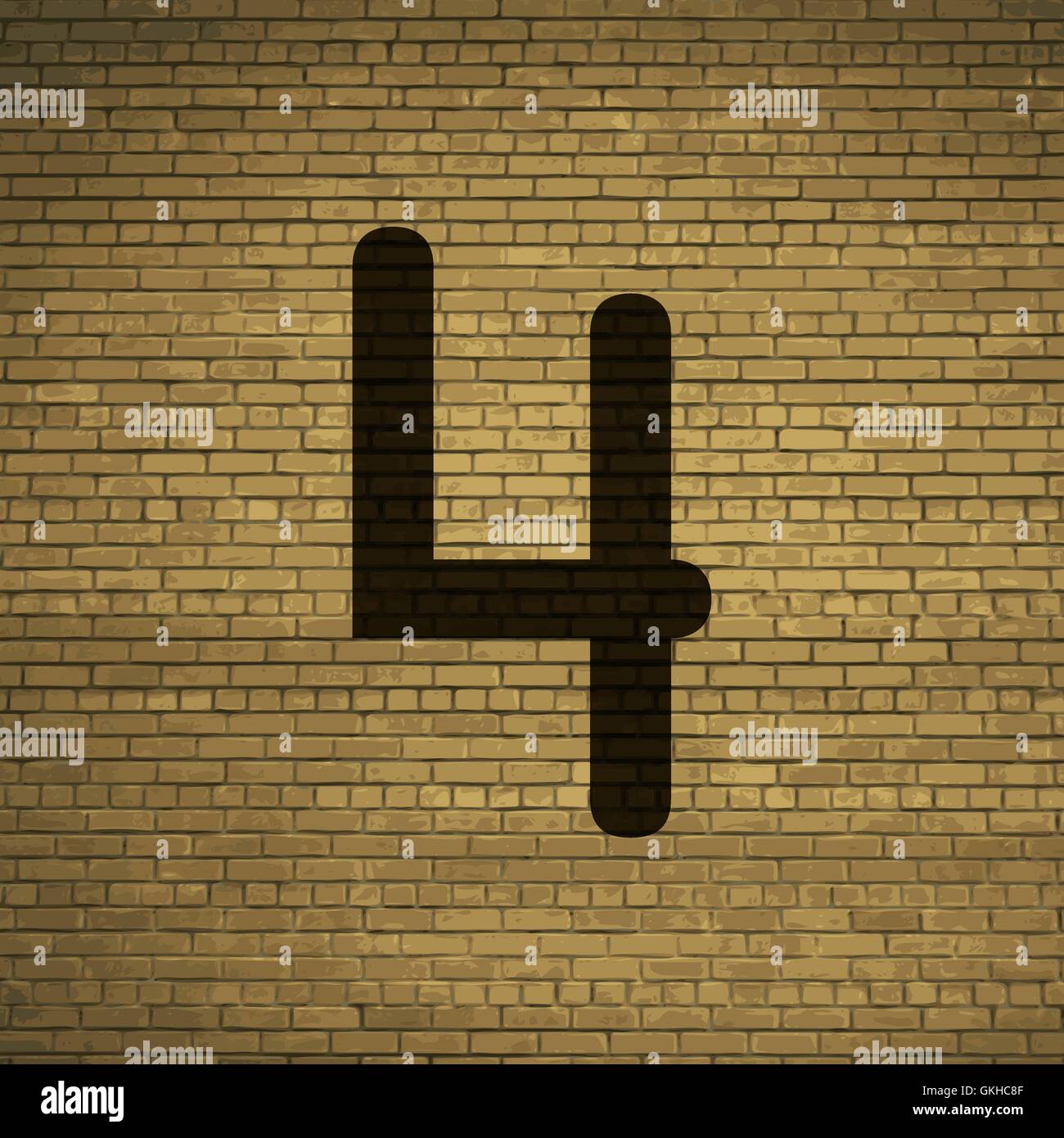 number four icon symbol Flat modern web design with long shadow and ...