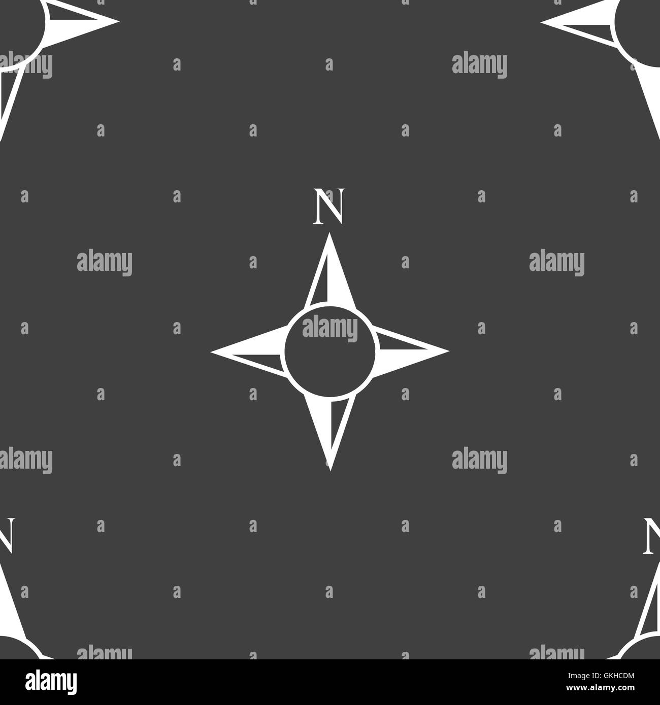 side of the World, compass web icon. flat design. Seamless gray pattern ...
