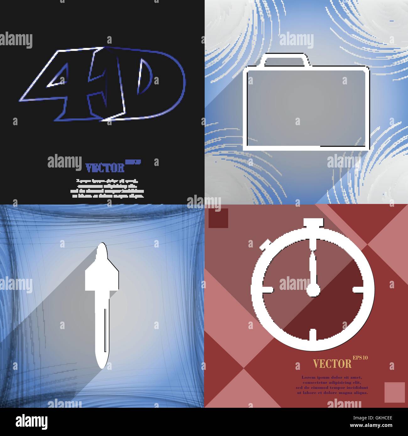 Set of abstract backgrounds with different web icons Stock Vector Image ...