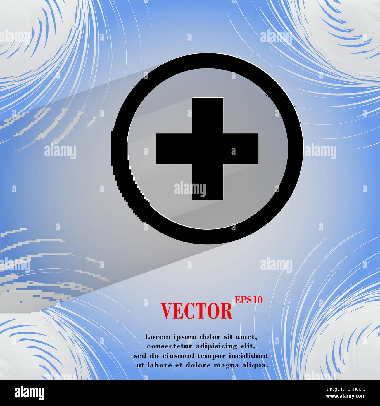 Plus. Flat modern web design on a flat geometric abstract background ...