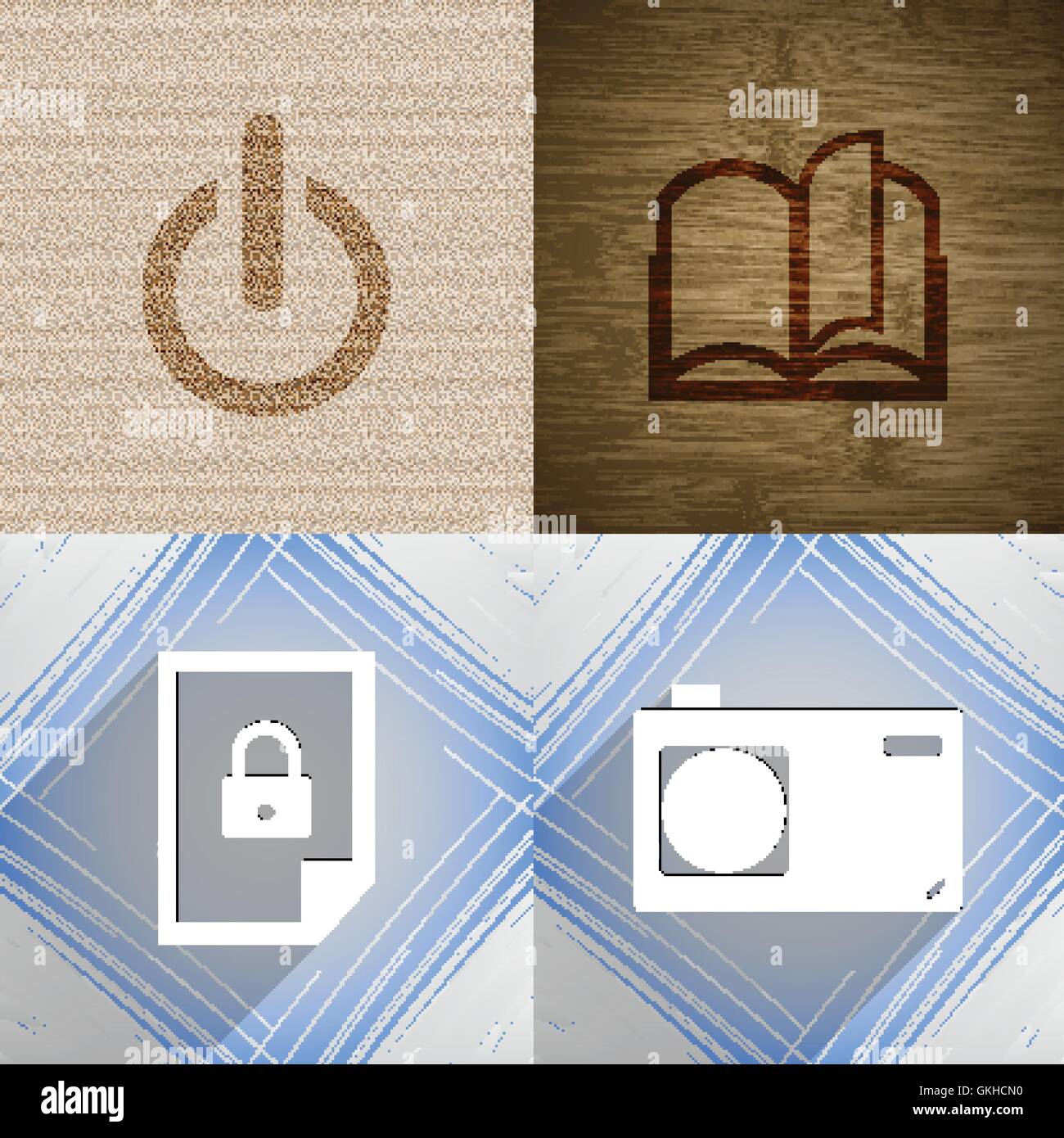 Set of abstract backgrounds with different web icons Stock Vector Image ...