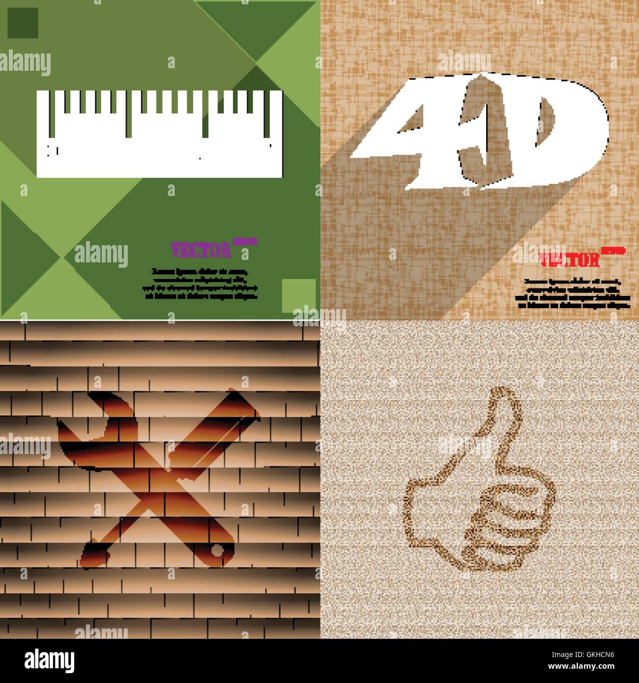 Set of abstract backgrounds with different web icons Stock Vector Image ...