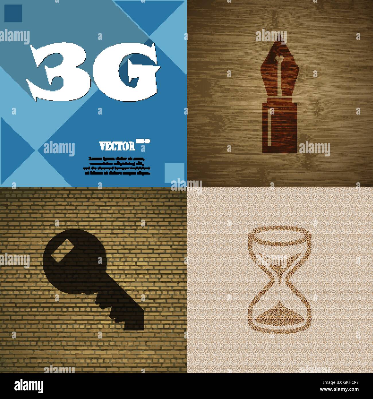 Set of abstract backgrounds with different web icons Stock Vector Image ...