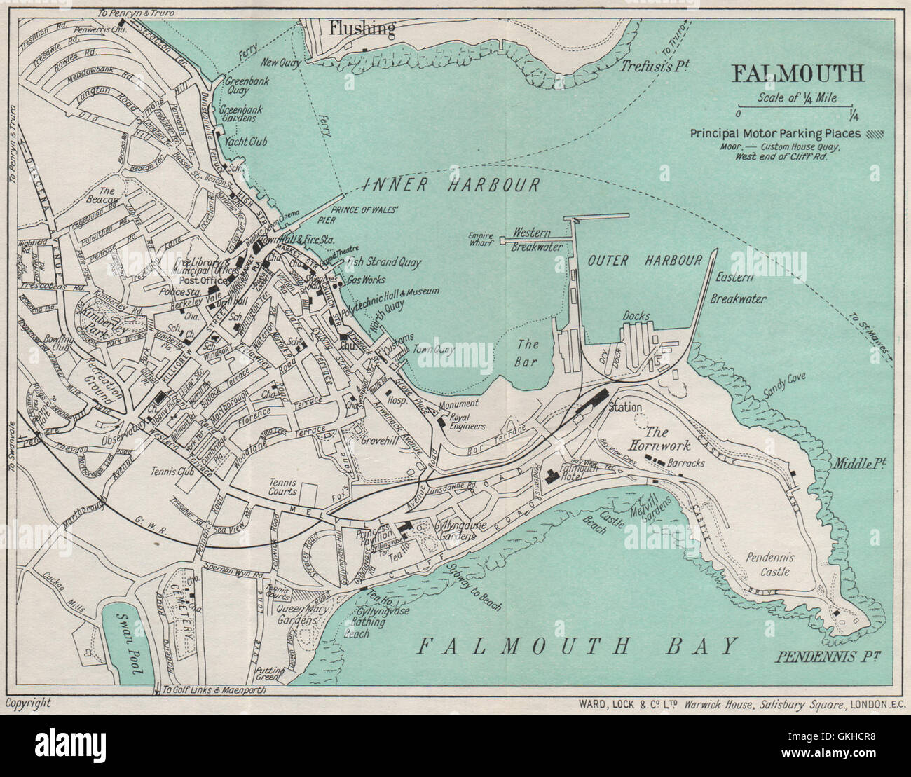 Falmouth map hi-res stock photography and images - Alamy