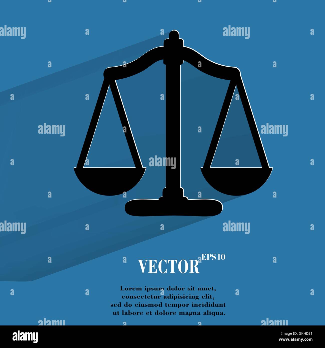 Scales balance. Flat modern web button with long shadow and space for ...