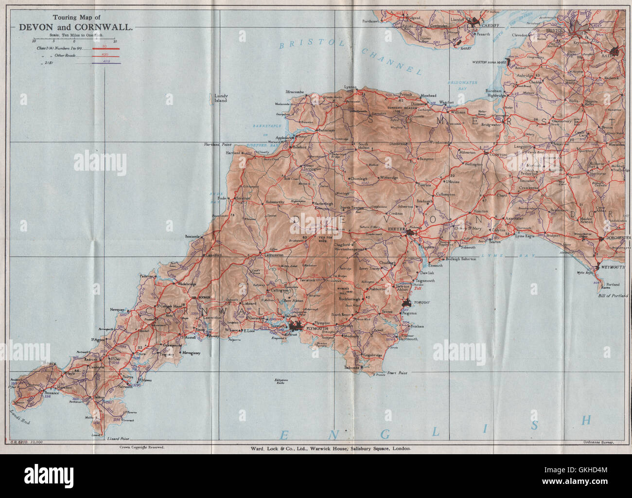 Cornwall devon map hi-res stock photography and images - Alamy