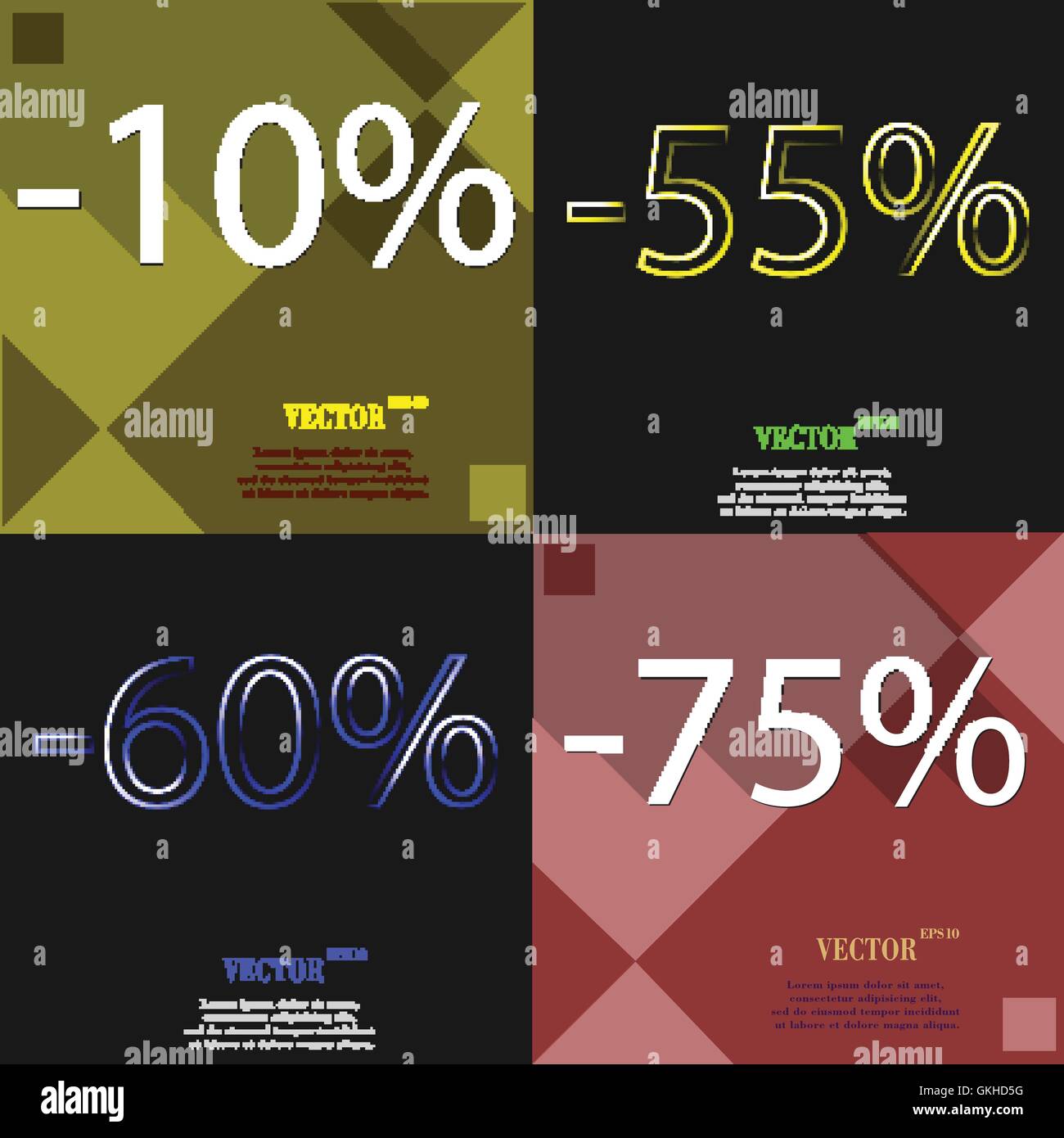 Set of abstract backgrounds and interest discount store. Vector Stock ...