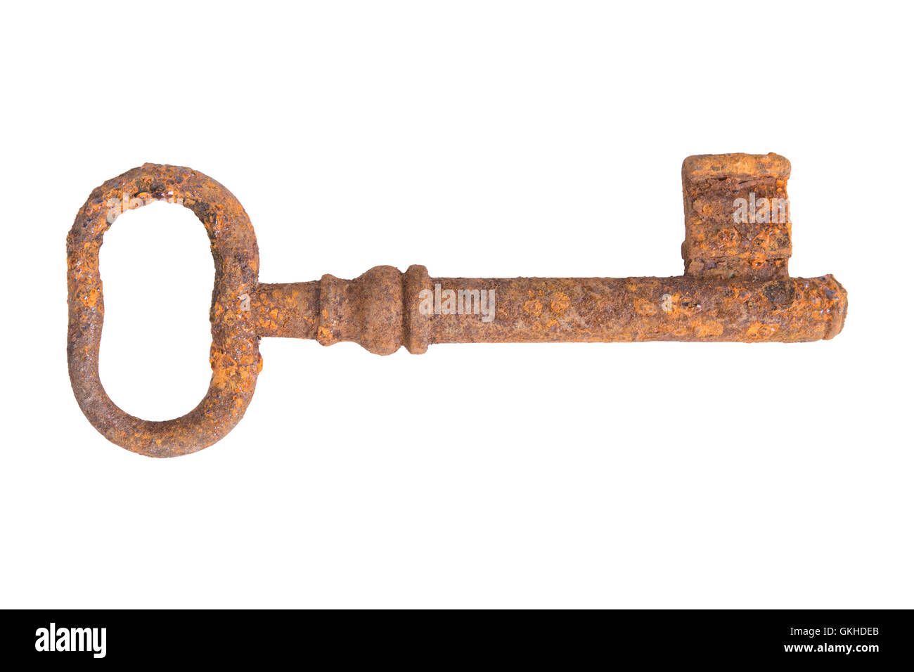 Old rusty key isolated on a white background Stock Photo - Alamy
