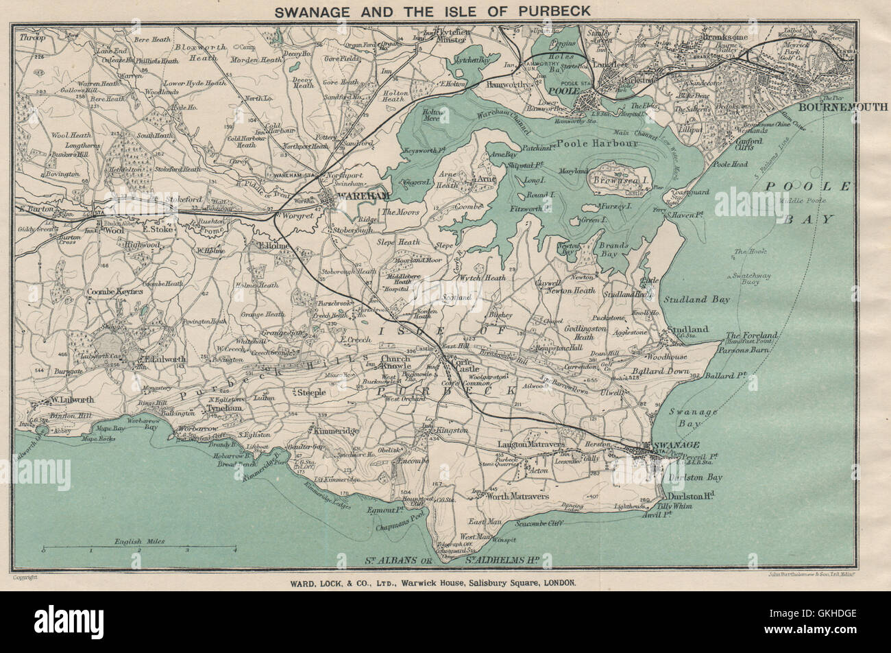 Map of the isle of purbeck hi-res stock photography and images - Alamy