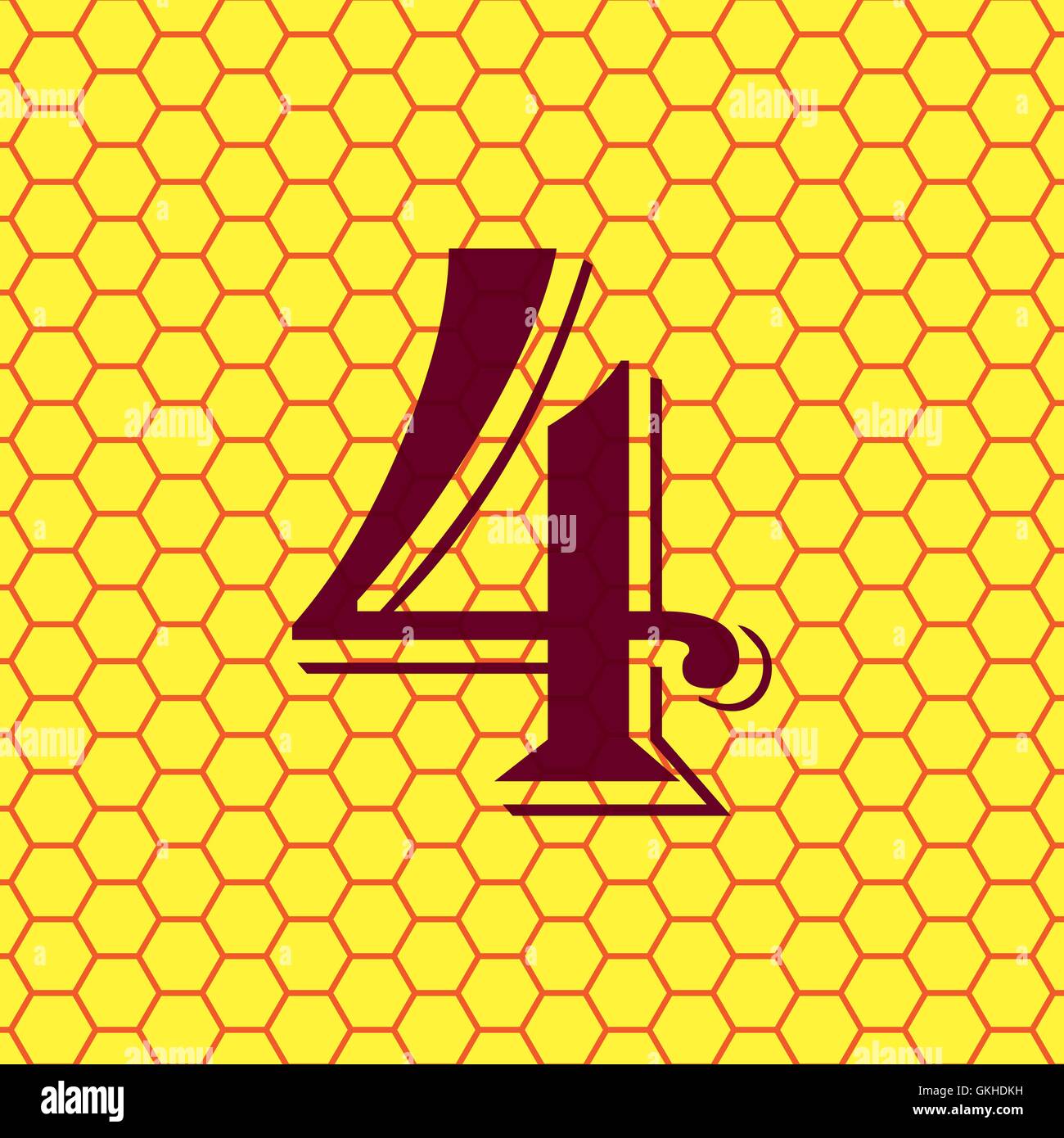 number four icon symbol Flat modern web design with long shadow and ...