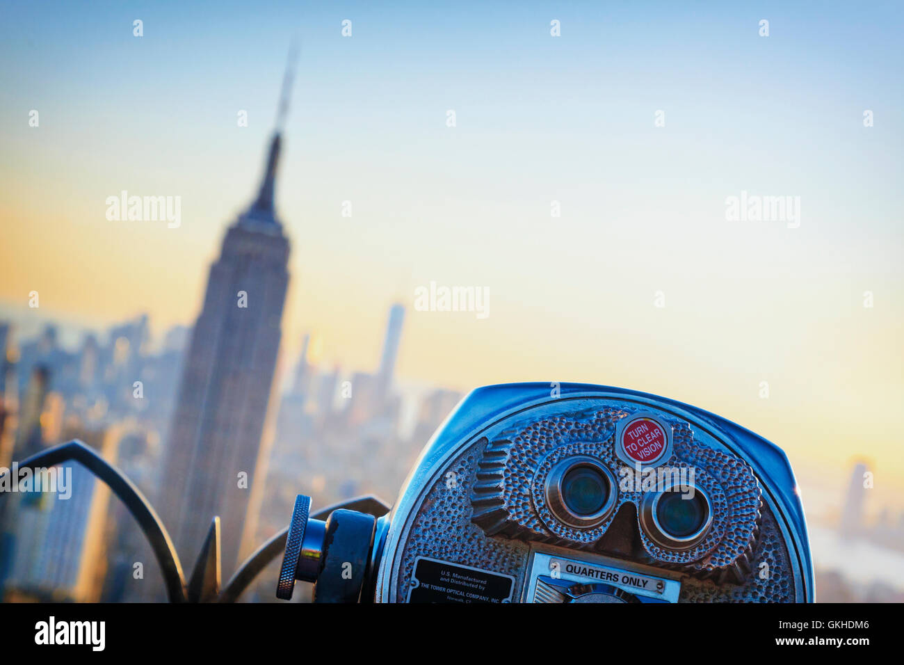 USA, New York, Manhattan, Top of the Rock Observatory, Midtown ...