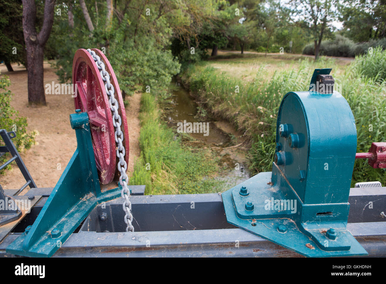 Bridge taking river Libron over Canal du Midi Stock Photo - Alamy