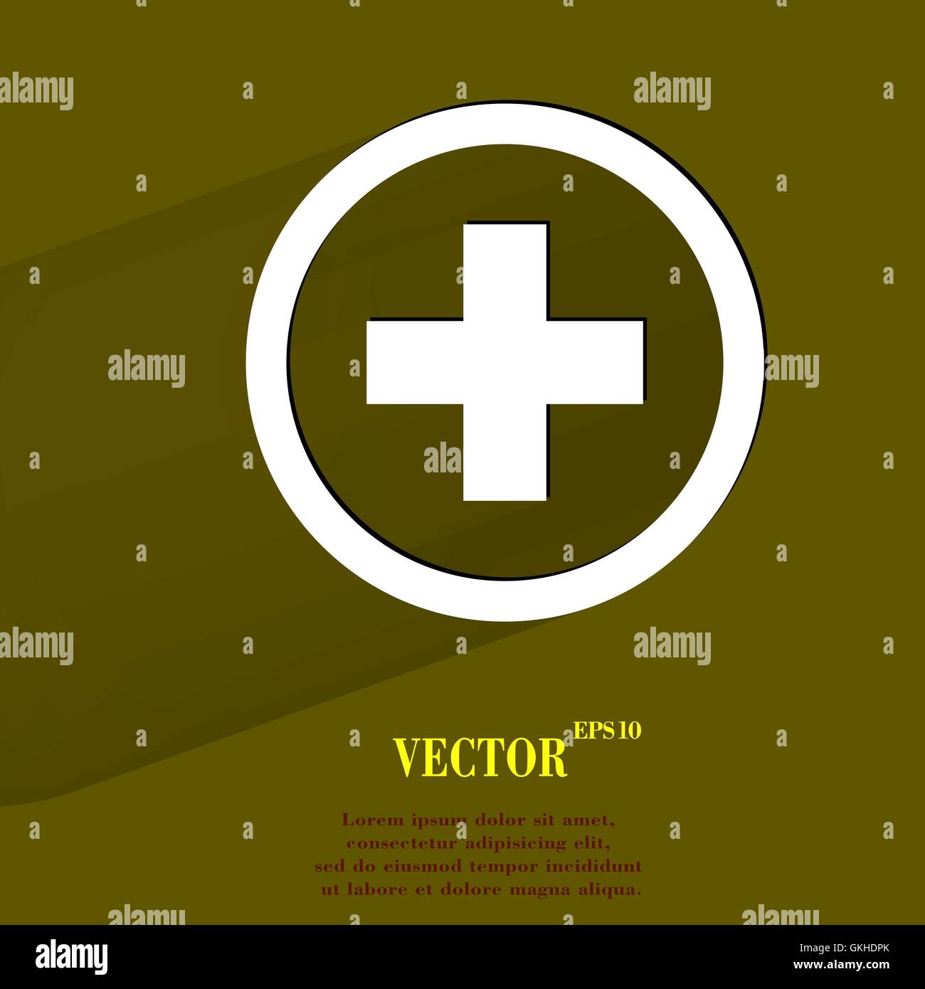 Plus. Flat modern web button with long shadow and space for your text ...