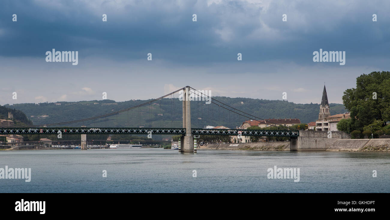Bridge over River Rhone at Tain l'Hermitage, France Stock Photo - Alamy