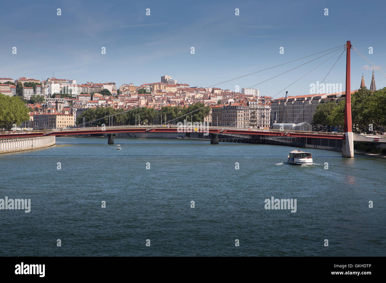 Bridge over the river Saone in Lyon, France Stock Photo - Alamy