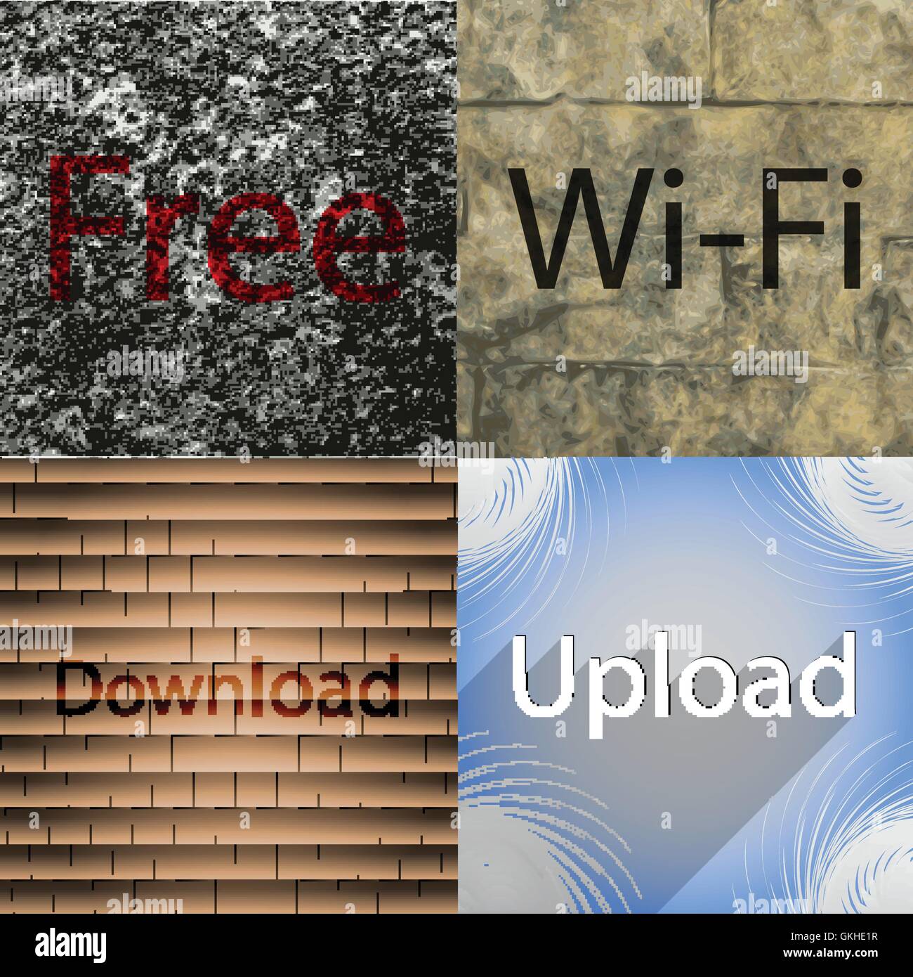 Set of the most popular web design icons on abstract background Stock ...