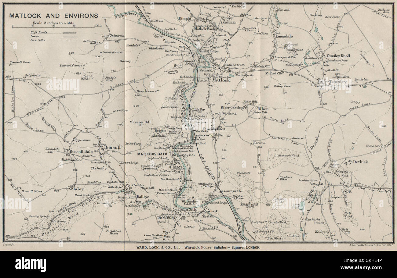 MATLOCK environs. Matlock Bath Cromford Derbyshire. WARD LOCK, 1925 old ...