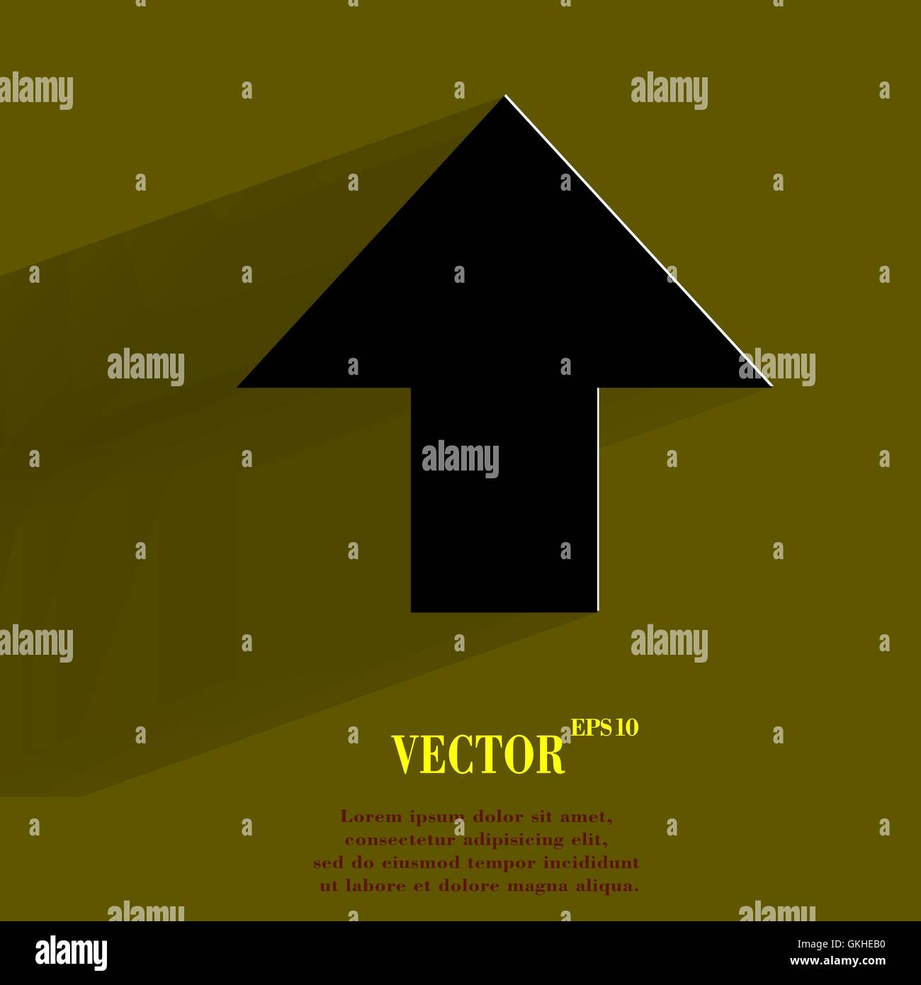 up arrow. Flat modern web button with long shadow and space for your text Stock Vector Image ...