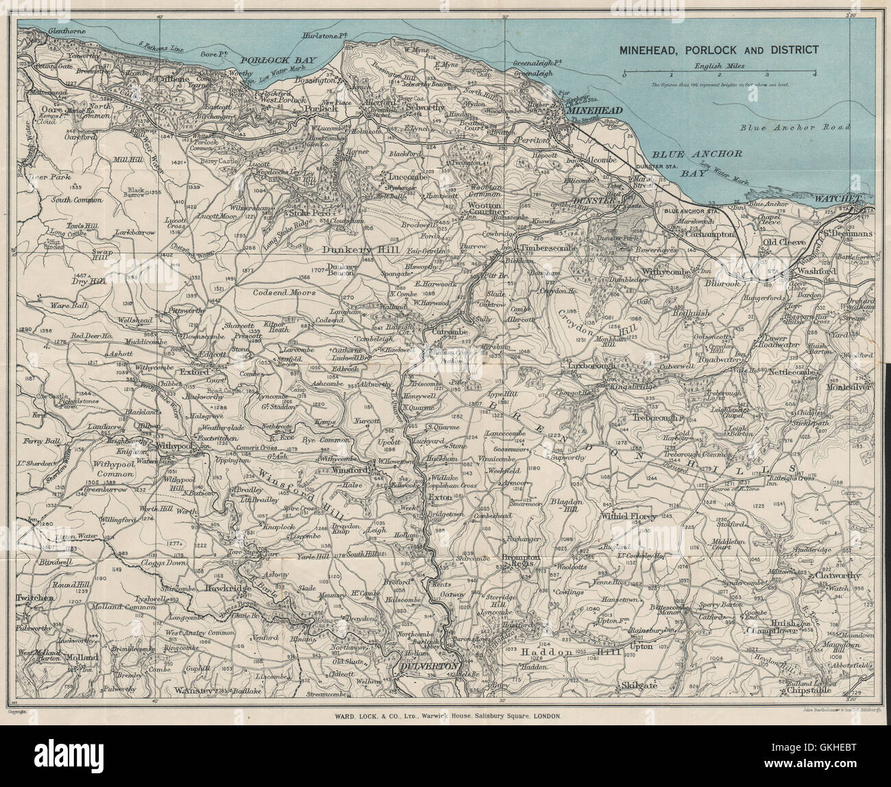 Map of dunster hi-res stock photography and images - Alamy