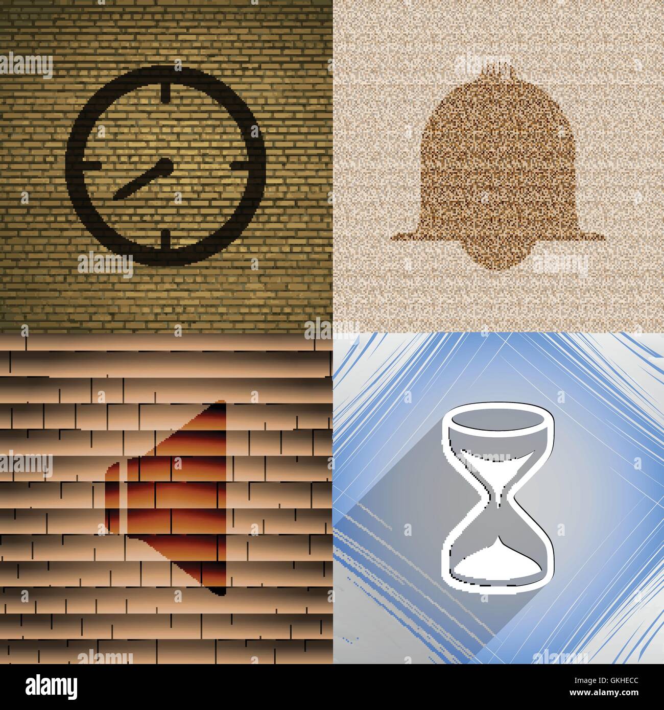 Set of abstract backgrounds with different web icons Stock Vector Image ...