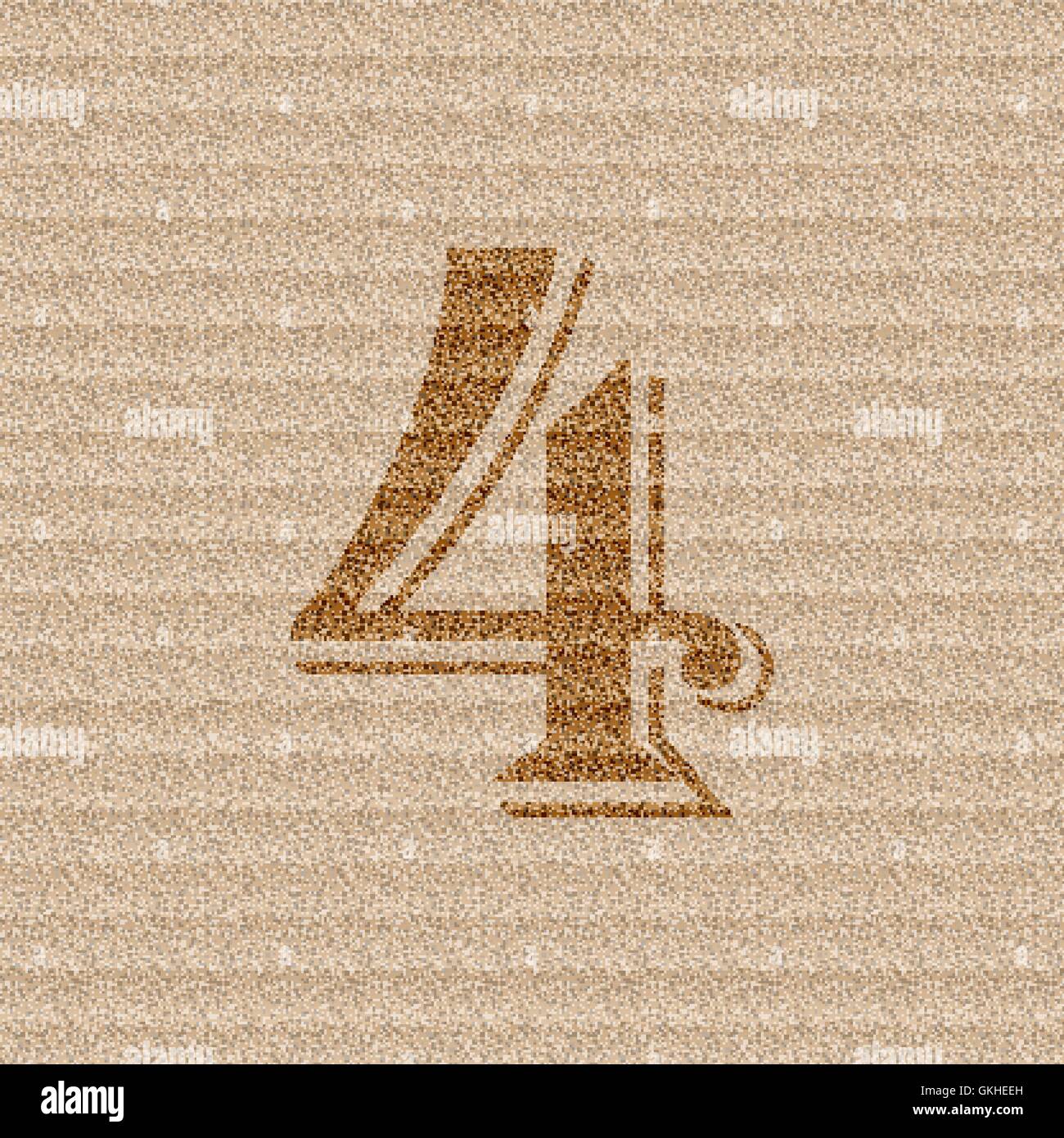 number four icon symbol Flat modern web design with long shadow and ...