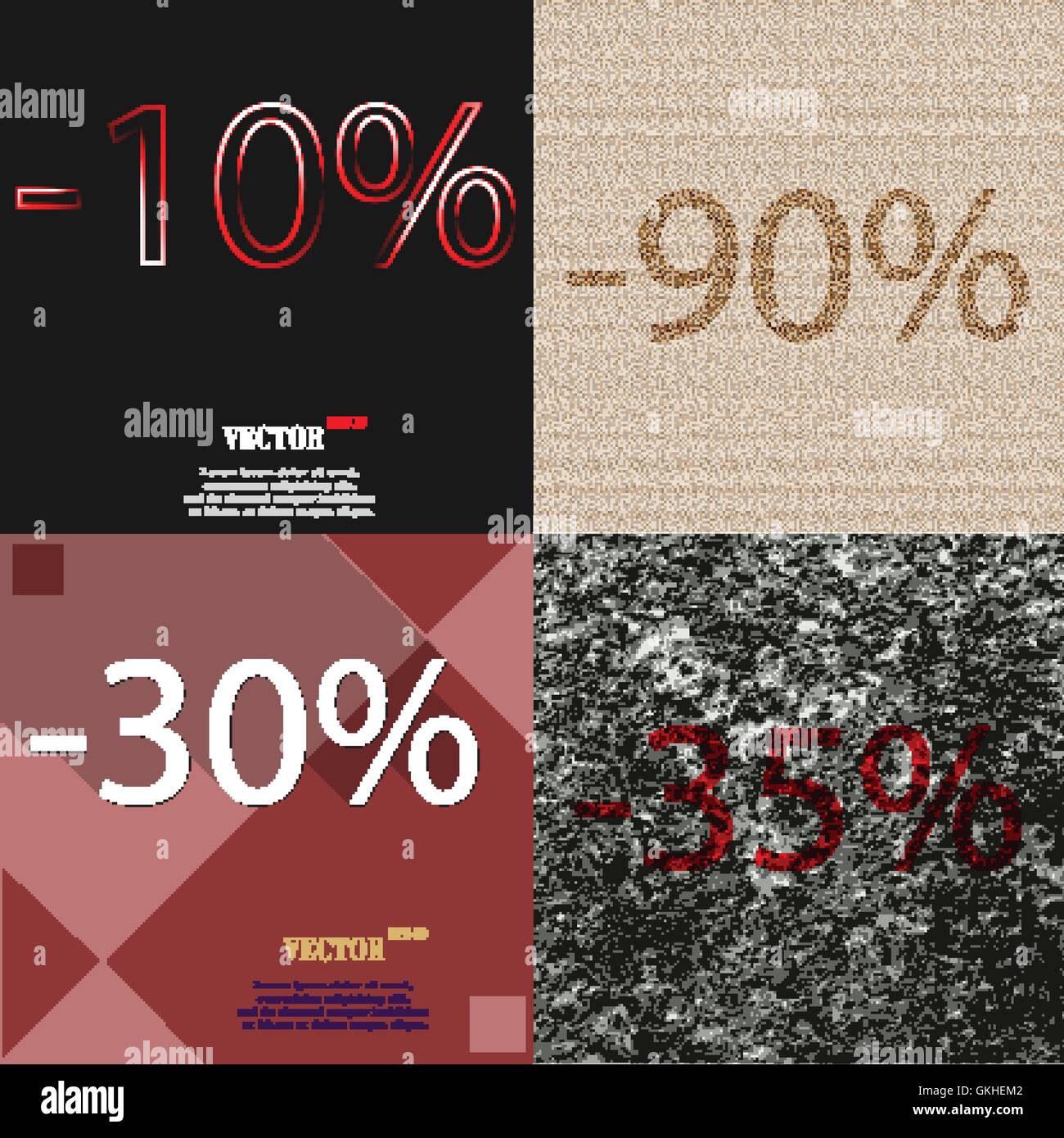 Set of abstract backgrounds and interest discount store. Vector Stock ...