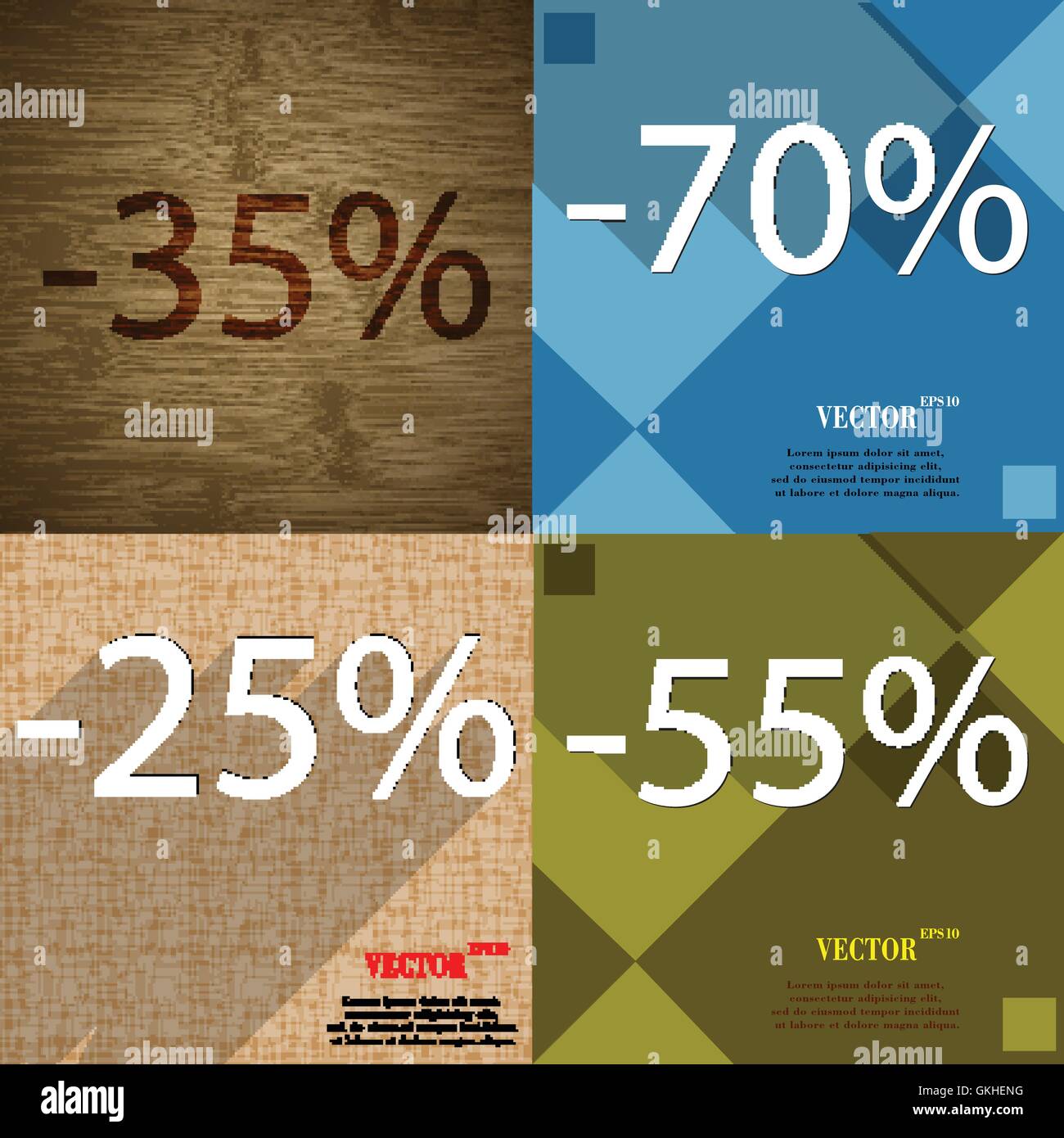 Set of abstract backgrounds and interest discount store. Vector Stock ...