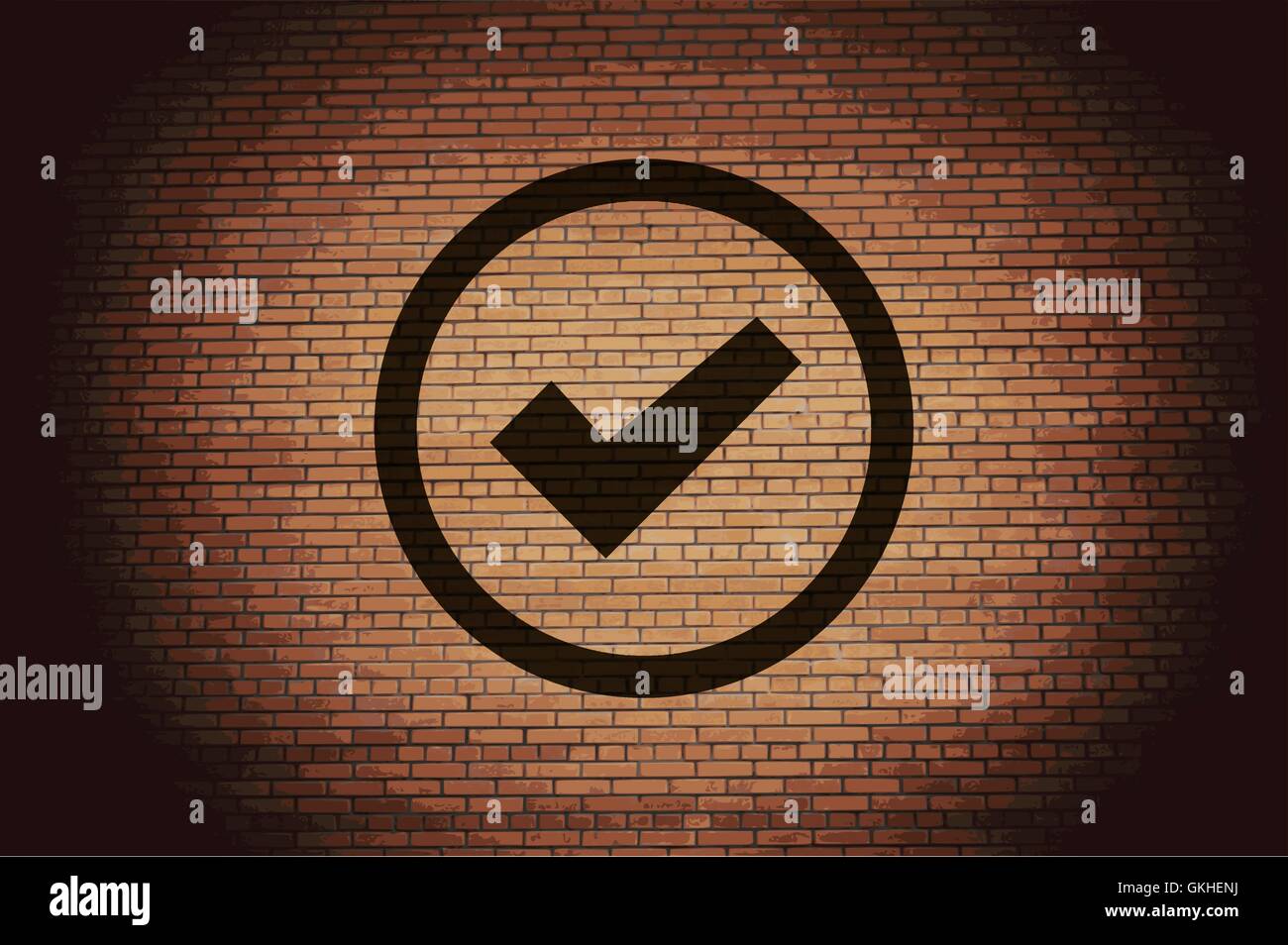 check mark. Flat modern web button and space for your text Stock Vector Image & Art - Alamy