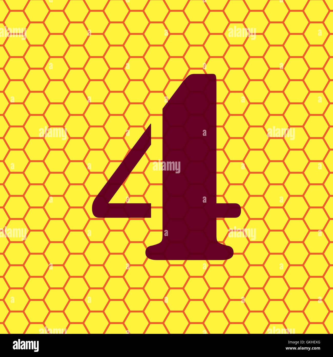 number four icon symbol Flat modern web design with long shadow and ...