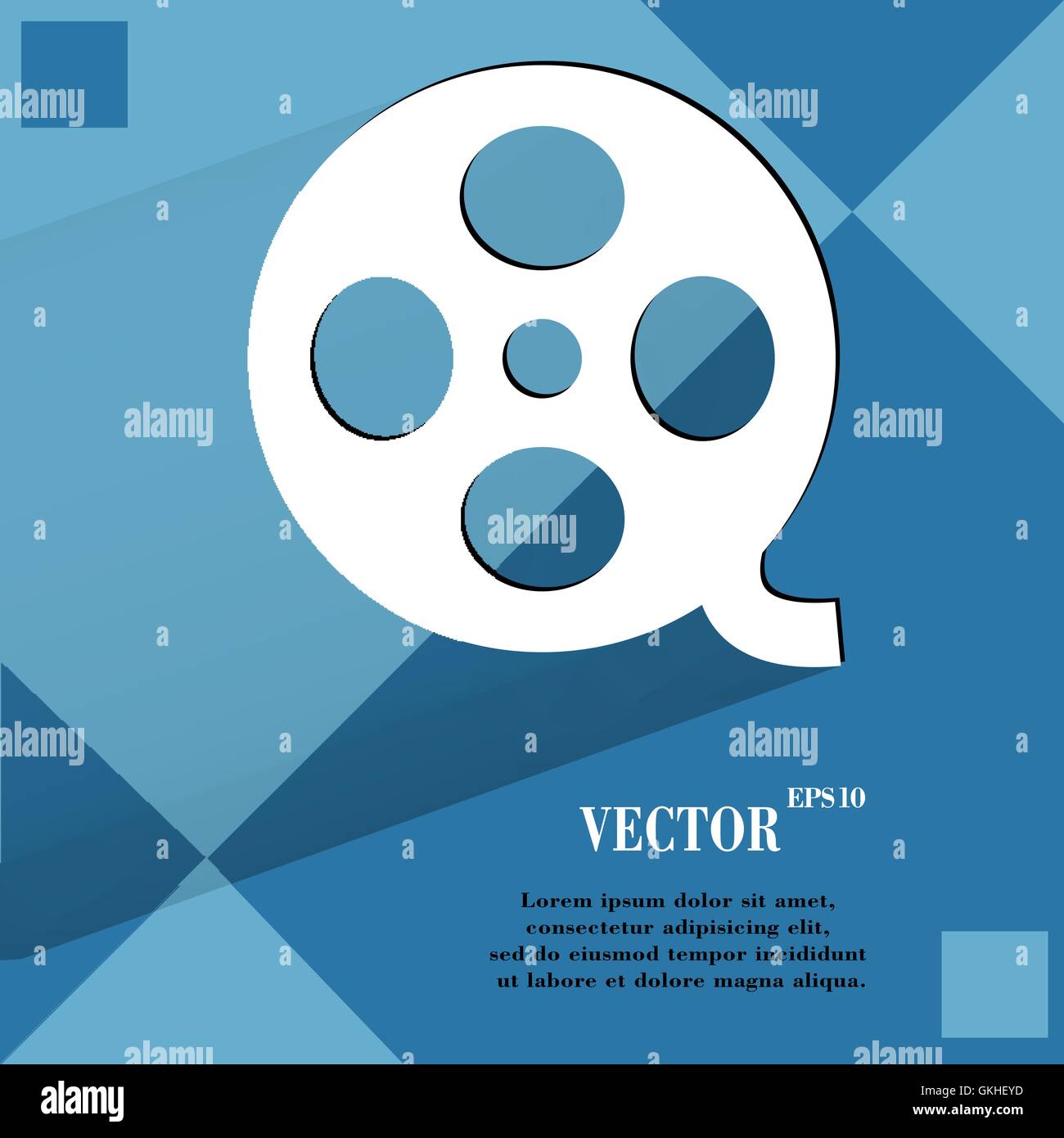 Film icon. flat modern design on geometric abstract background Stock ...