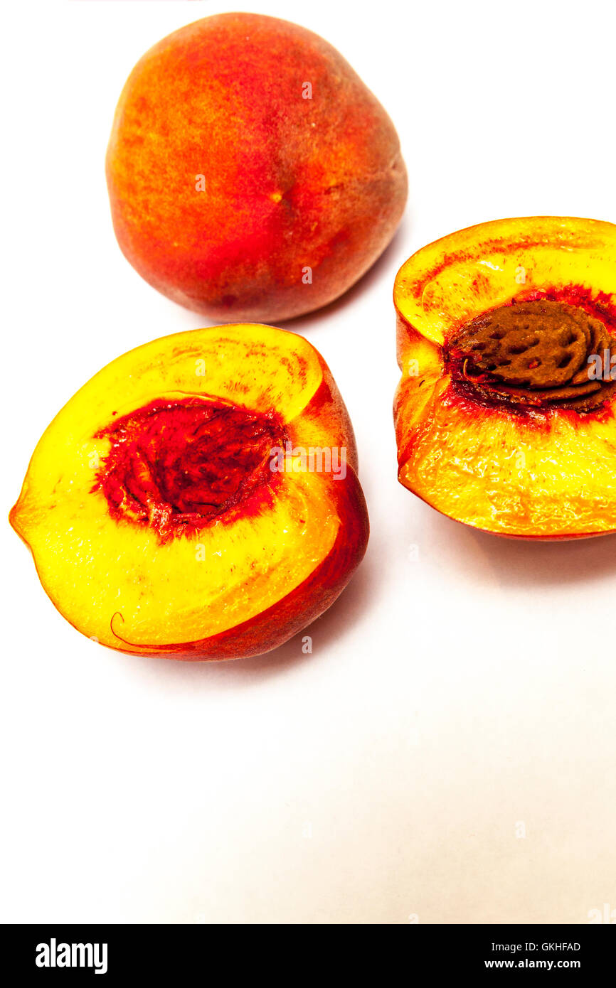 A beautiful sliced peach Stock Photo - Alamy
