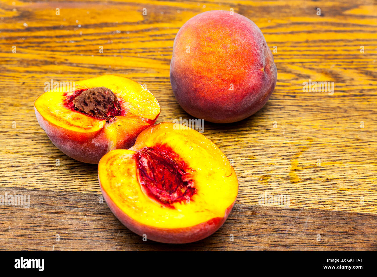 A beautiful sliced peach Stock Photo - Alamy