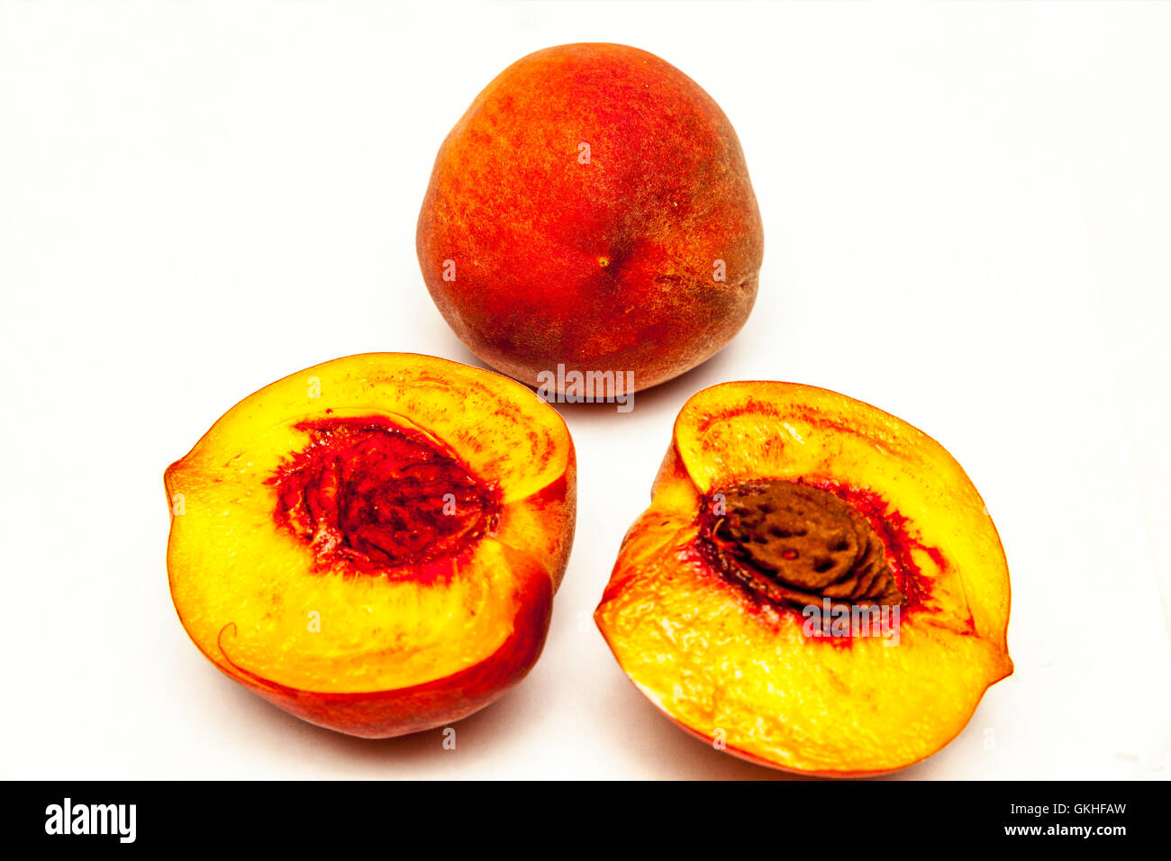 A beautiful sliced peach Stock Photo - Alamy