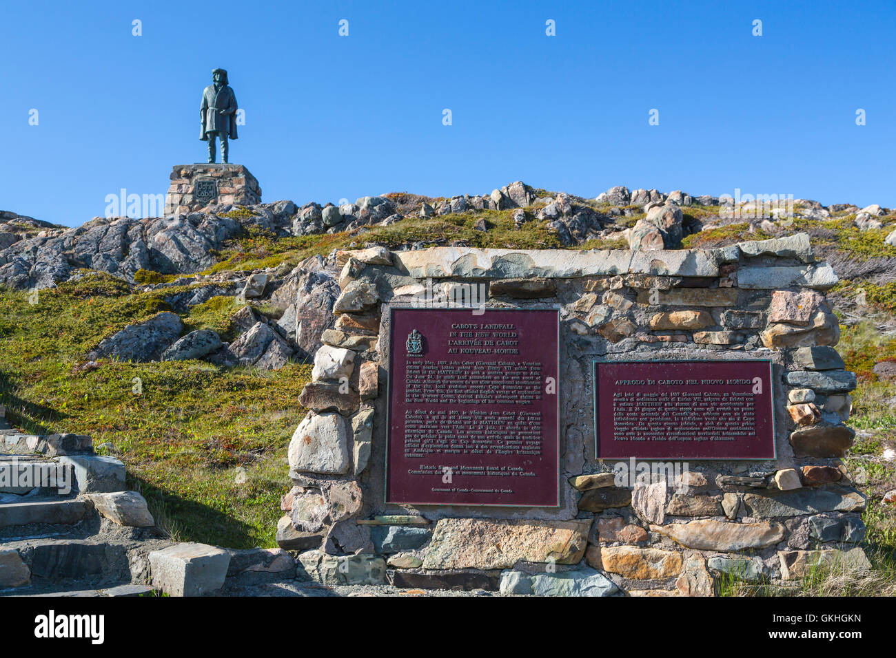 The John Cabot 1497 historic landing site monument at Cape Bonavista ...