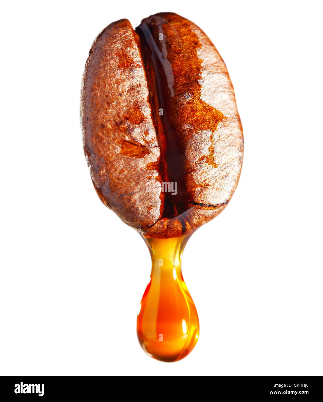 Drop of coffee dripping from coffee seed Stock Photo - Alamy