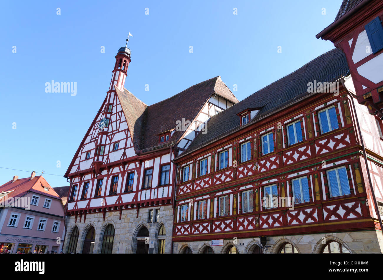 Germany clock old half timber house houses building hi-res stock ...