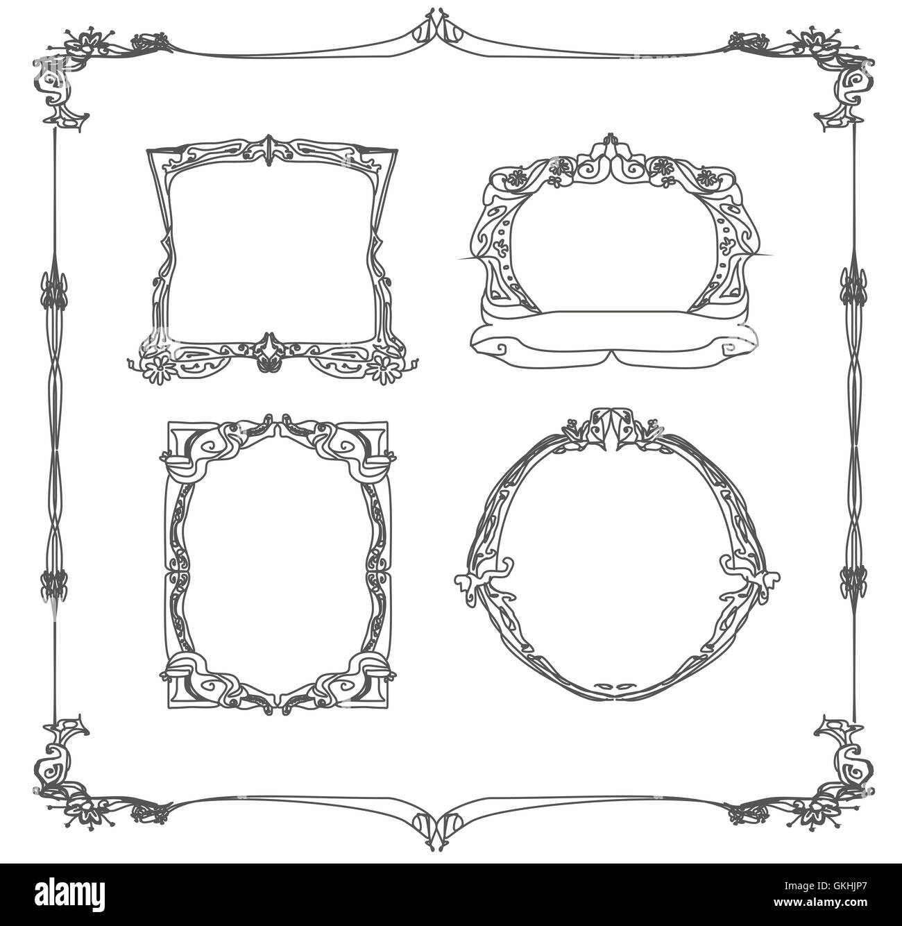 Vintage frames set Stock Photo - Alamy