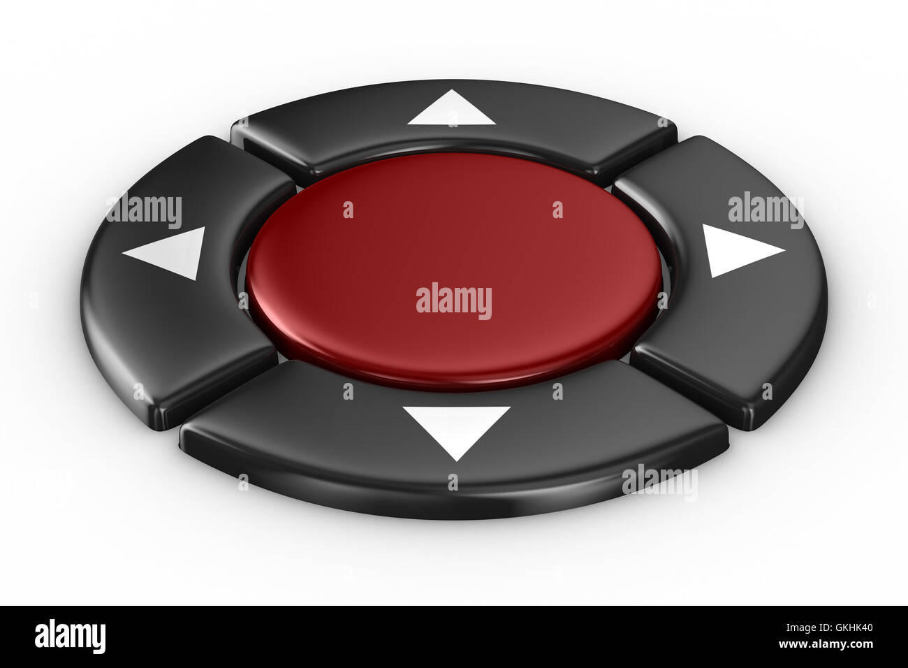 red button on white background. Isolated 3D image Stock Photo - Alamy