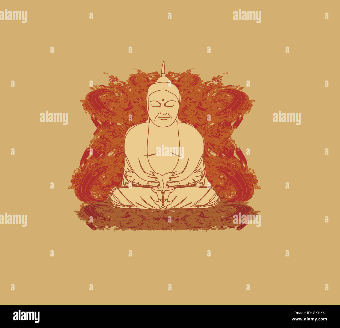 Vector of Chinese Traditional Artistic Buddhism Pattern Stock Photo - Alamy