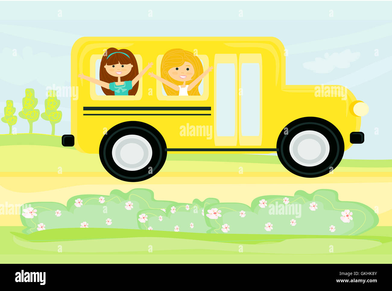Children in School Bus Stock Photo - Alamy