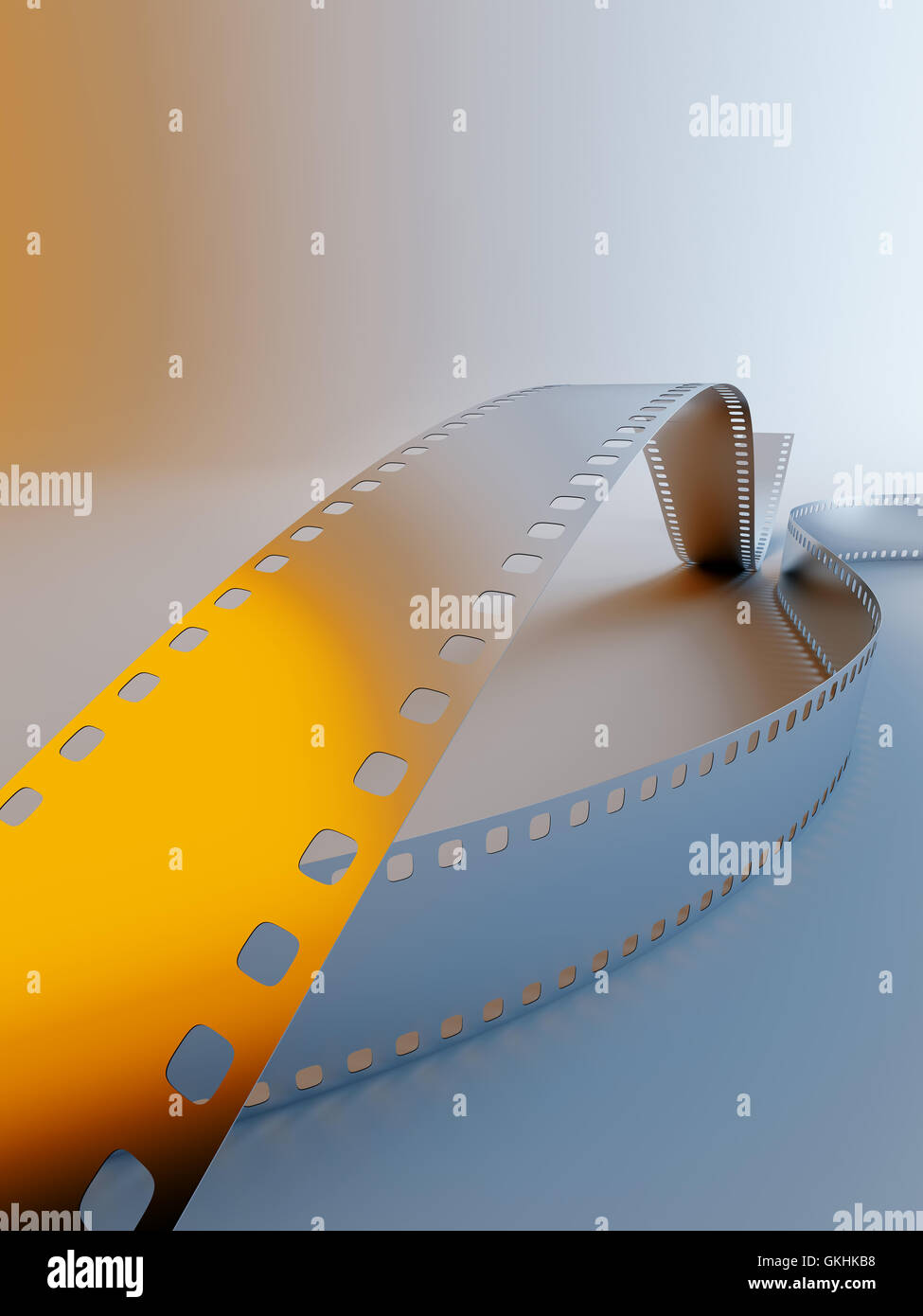 photo film on a blue background with yellow light Stock Photo - Alamy
