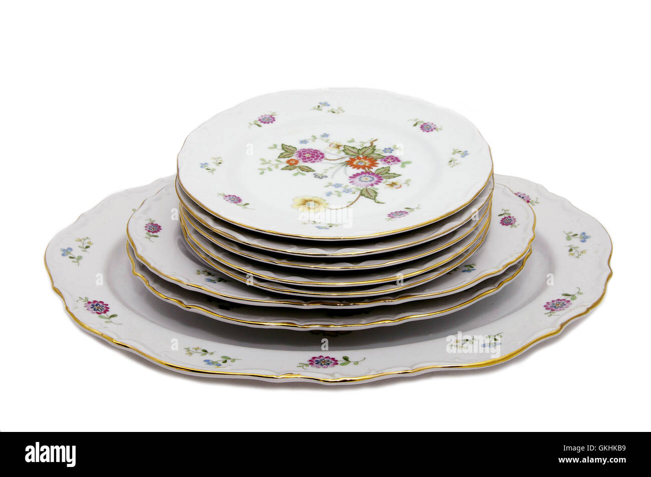 beautiful set of dishes Stock Photo - Alamy