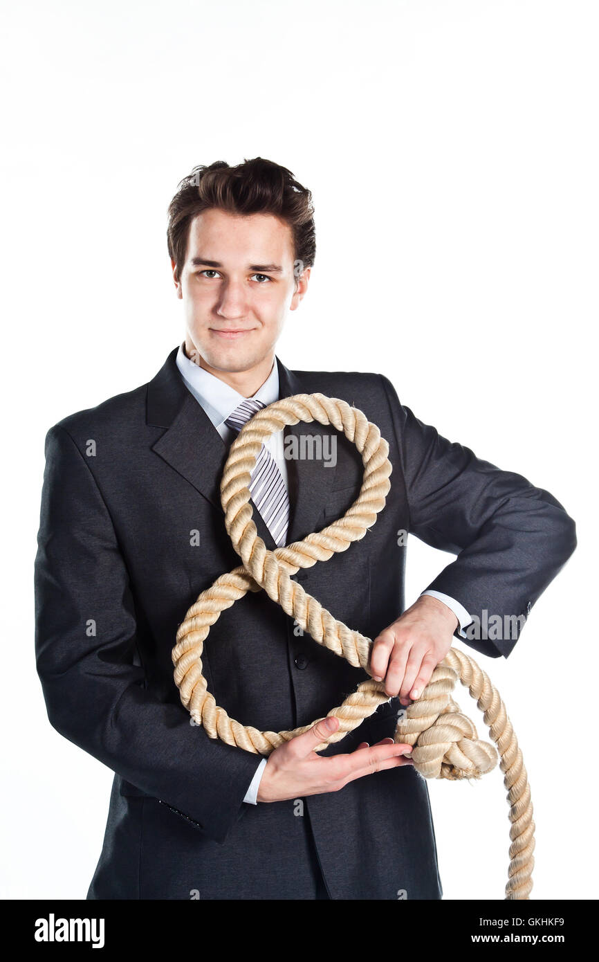 A man with a rope Stock Photo - Alamy